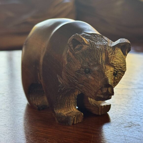 Accents | Vintage Handcarved Ironwood Bear Sculpture | Poshmark